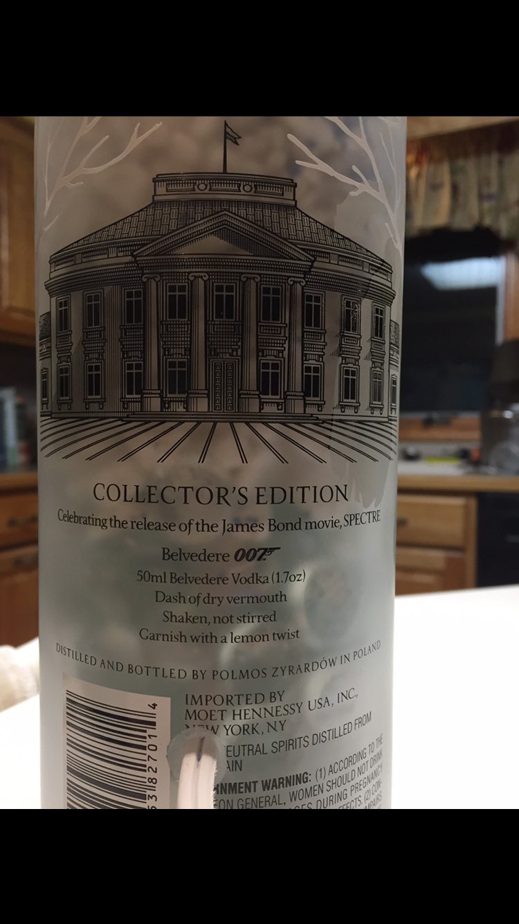 007 James Bond Spectre EXTREMELY LIMITED EDITION Large 1.75 L Vodka ...