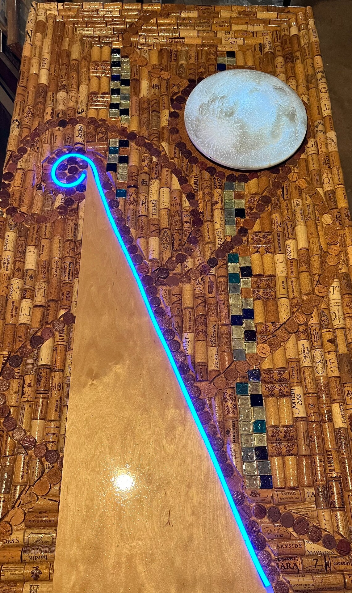 4x2 Amazing Light up Moon Wine Cork Wall Hanging With LED - Etsy