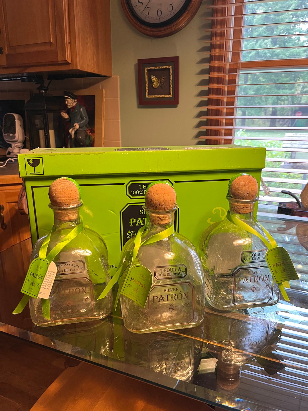 3x LARGE Patron Tequila Bottles - Etsy