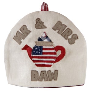 Personalised Embroidered American Flag Tea Cosy - USA Teapot Cover ...