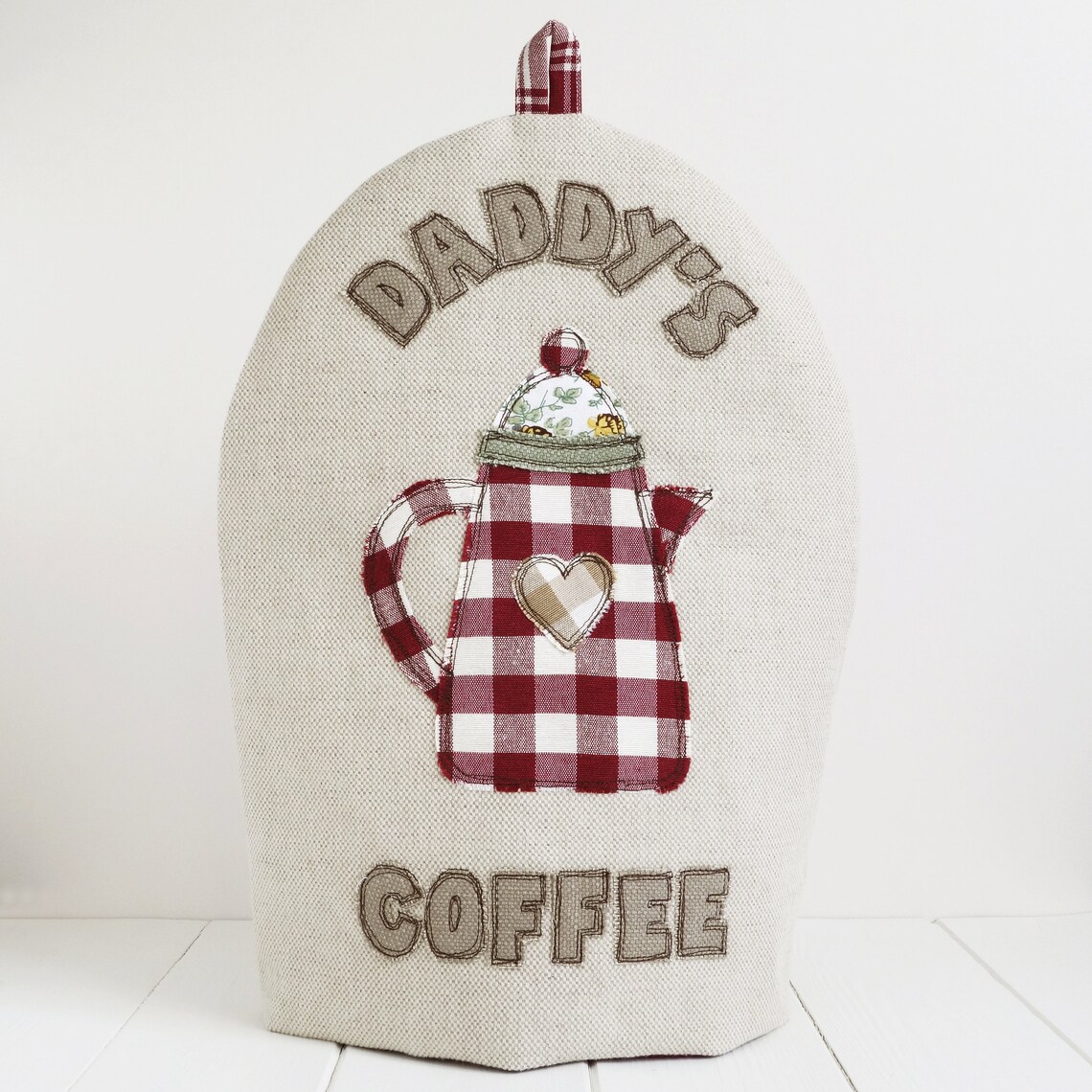 Personalised Embroidered Coffee Cosy - Red Cafetiere Cozy - French ...