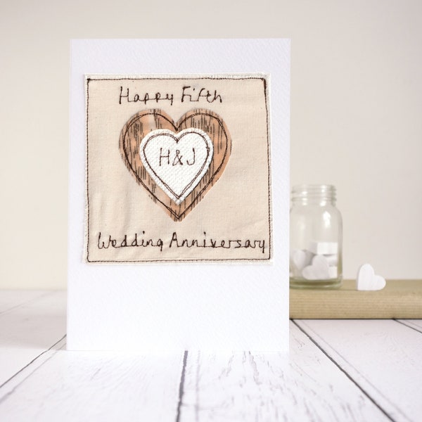 5th Wedding Anniversary Card Son And Wife Etsy