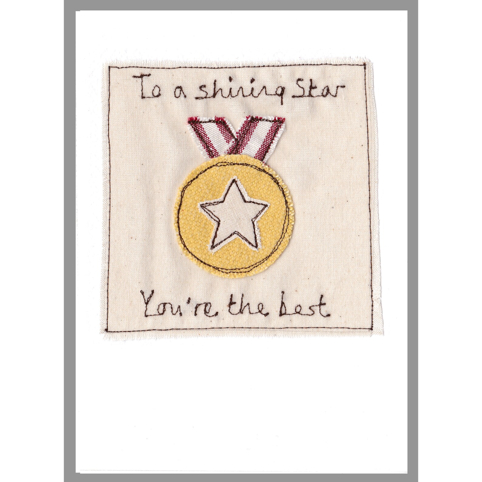 Personalised Embroidered Gold Medal Card - Well Done Card - Passing ...