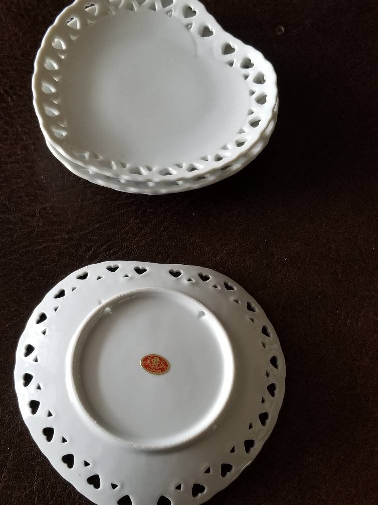 Heart Plate / Vintage Heart Lace Cutout Plates / Valentine's / Craft ...