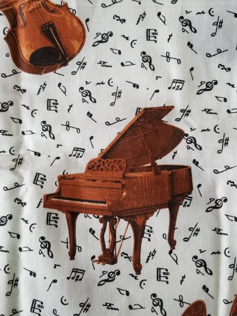 MUSIC Fabric / Piano / Musical Instrument Fabric / cotton Quilt Fabric ...