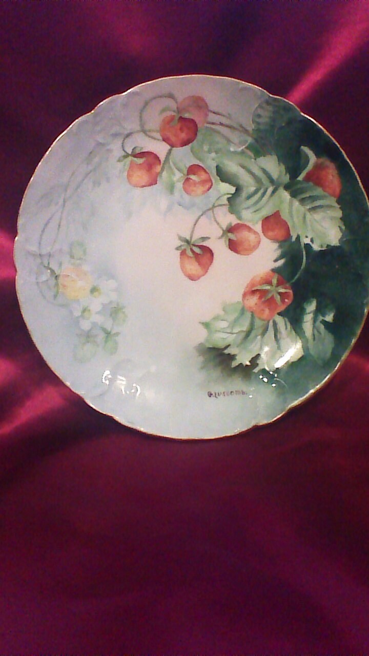Strawberry Vine Hand painted Signed Bavarian R C Tilly Plate