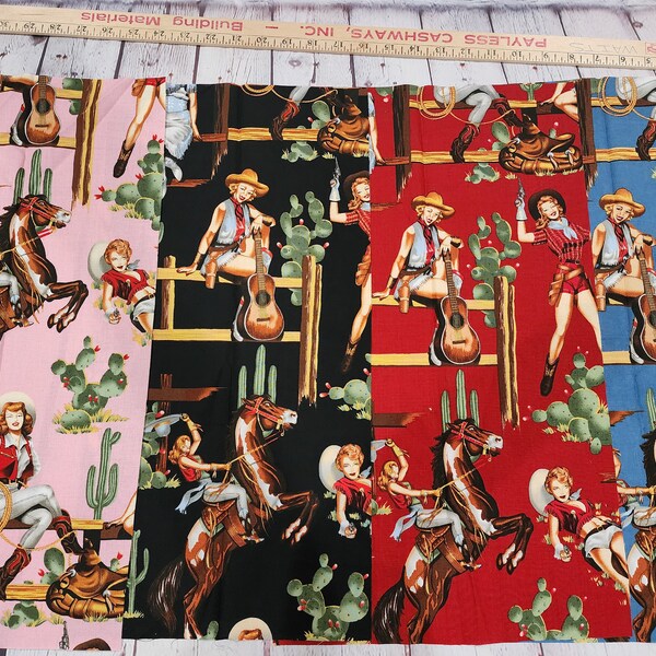 Vintage Cowgirl Fabric - Etsy