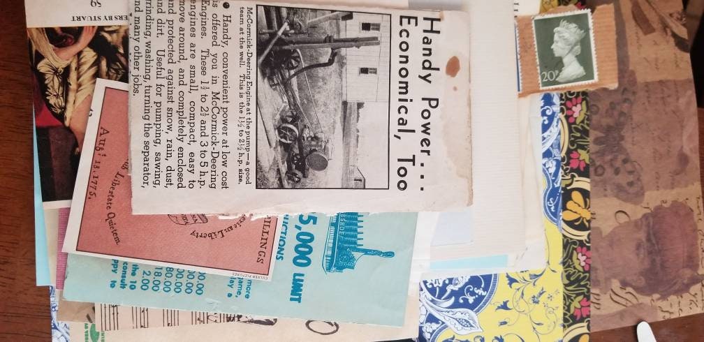 100 piece Vintage Paper Ephemera / 1930's to 1999 / Junk Journal Paper ...