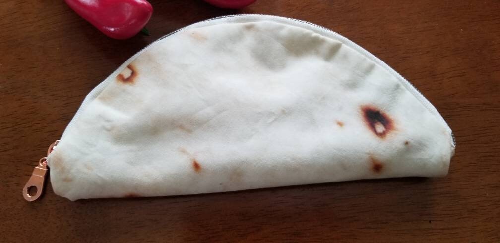 Padded Taco Bag / Taco Pouch / Zippered Pencil Bag / Taco Gift Bag ...