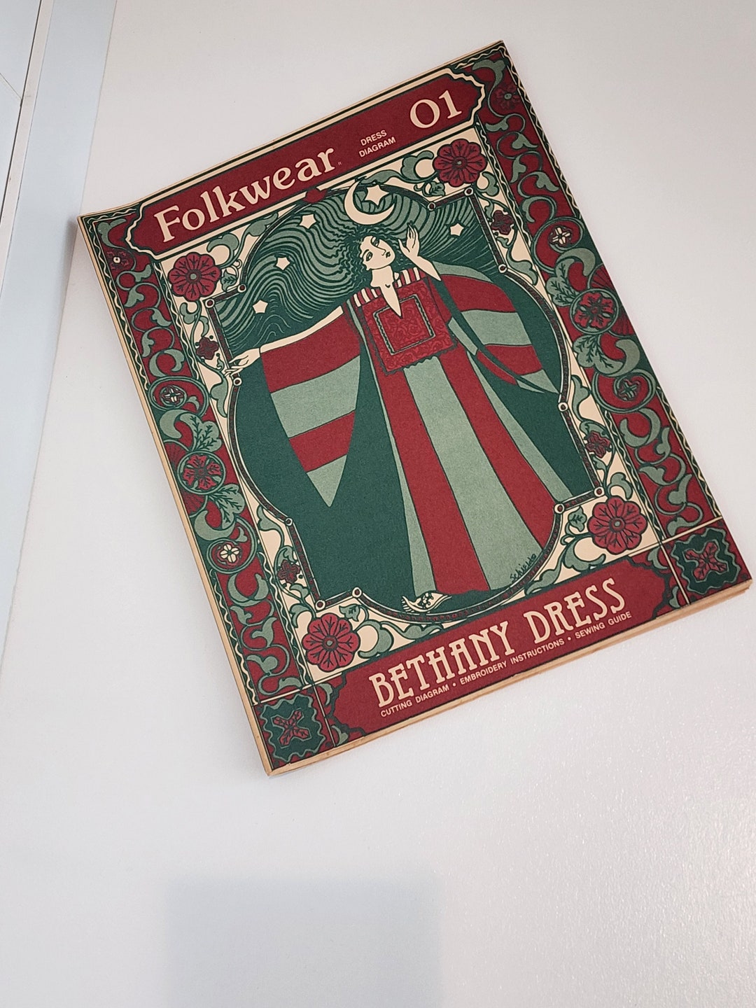 Folkwear 01 Bethany Dress Diagram Pattern / Sewing Guide / Embroidery ...