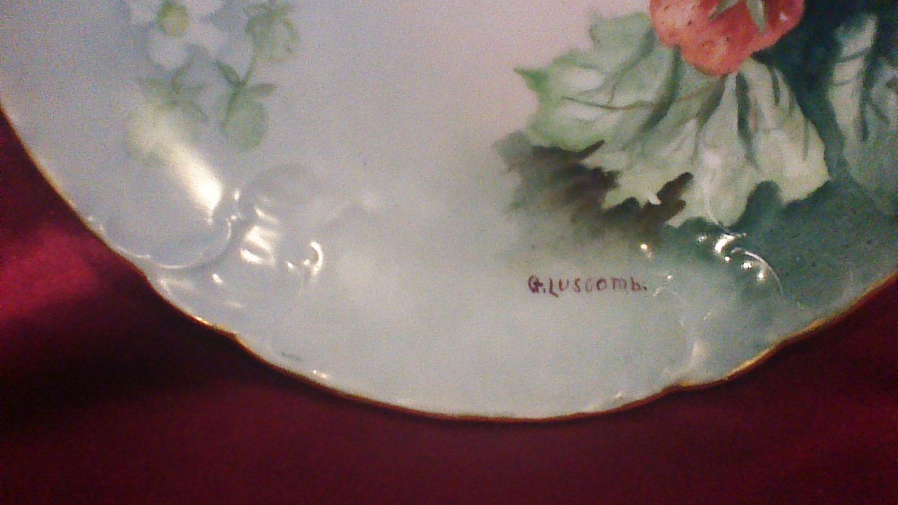 Strawberry Vine Hand painted Signed Bavarian R C Tilly Plate