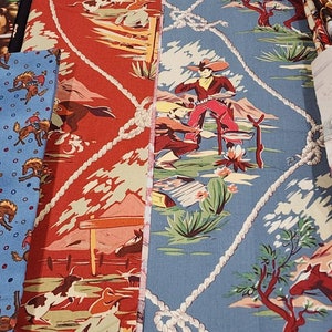 Cowboy Theme Fabric Bundle / Western Fabric / Cowgirl Pin up - Etsy