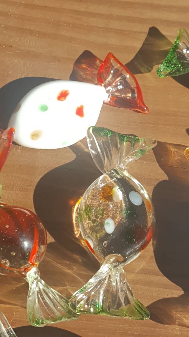 Vintage Glass Candy / ART GLASS / Glass Candies / 12 Glass decor / 12 ...