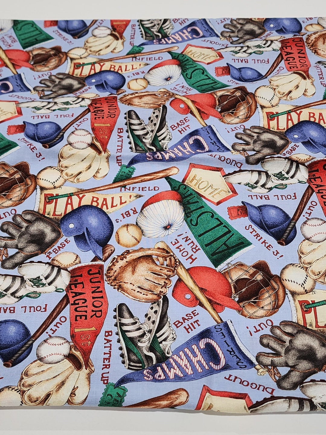 Baseball Fabric / Sports Fabric Sold by the Half Yard - Etsy