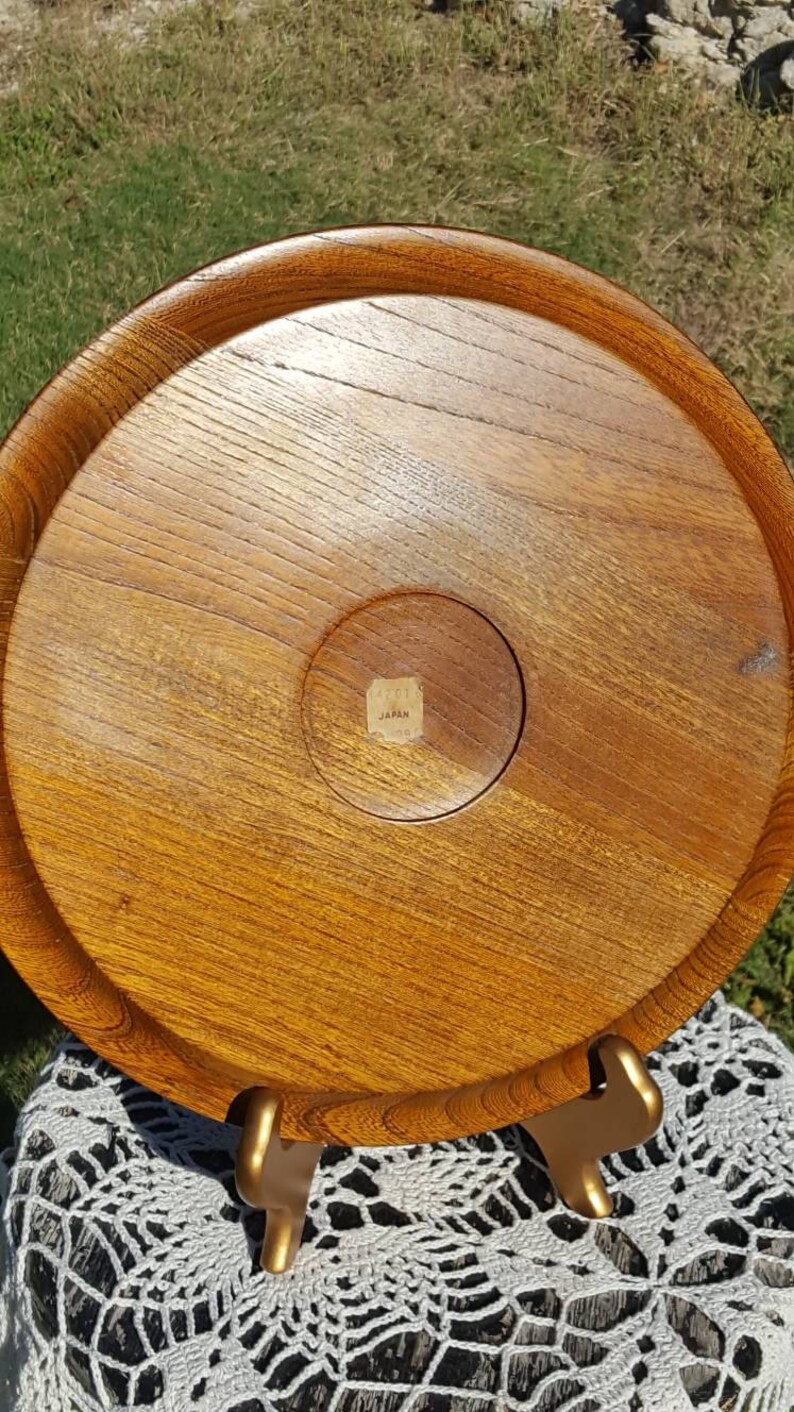 Vintage Delft Style Wood Serving Tray With Inset / Japan / Charcuterie ...