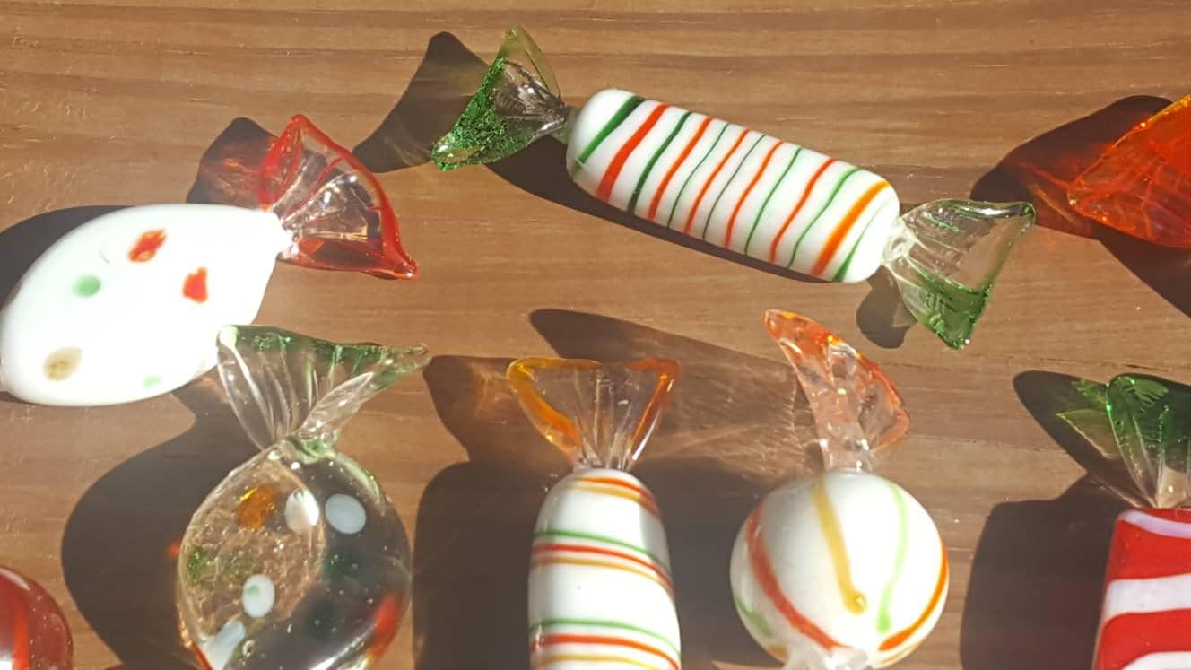 Vintage Glass Candy / ART GLASS / Glass Candies / 12 Glass decor / 12 ...