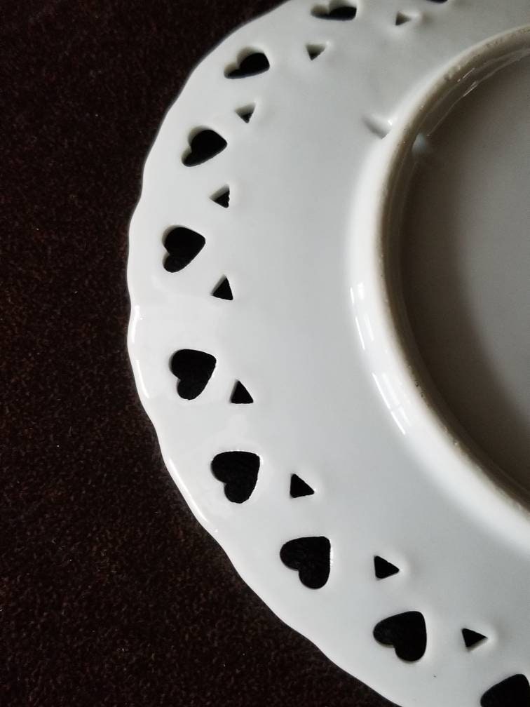 Heart Plate / Vintage Heart Lace Cutout Plates / Valentine's / Craft ...