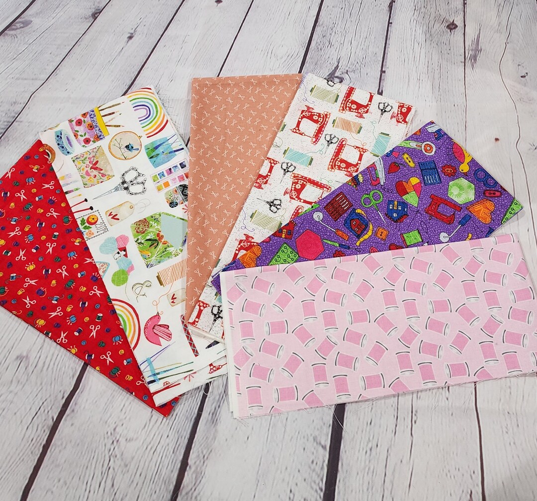 Sewing Theme Fabric Bundle / Sewing Room Fabric / Sewing Notions Fabric ...