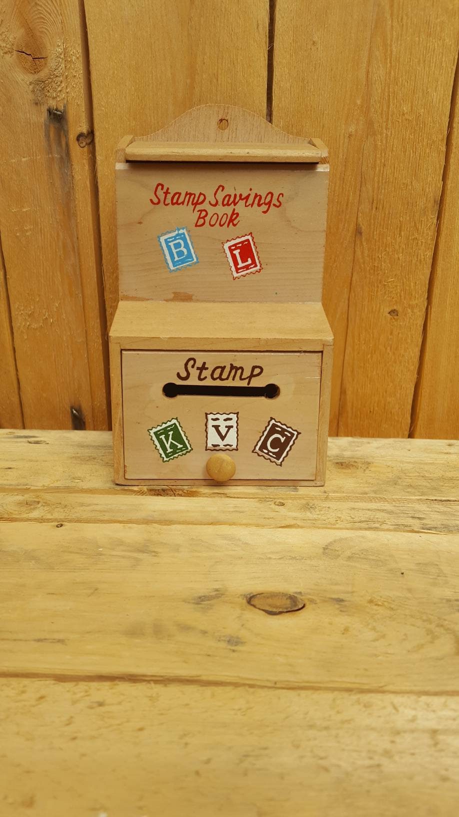 Vintage Stamp Savings Bank / Japan / Trading Stamp Storage Box / Office ...