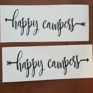 Happy Campers Decal / RV Decor / Vinyl Arrow Sticker / Camping DIY ...