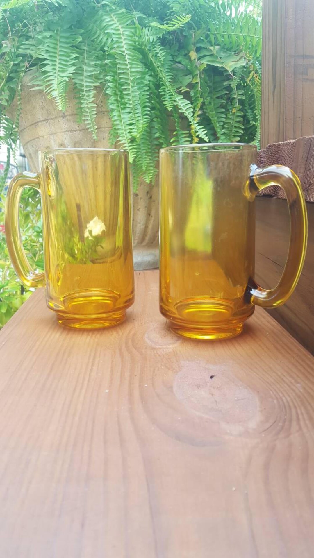 Vintage Amber Mugs / Bar Mugs / Beer Mugs / Drinking Glasses / Soda ...