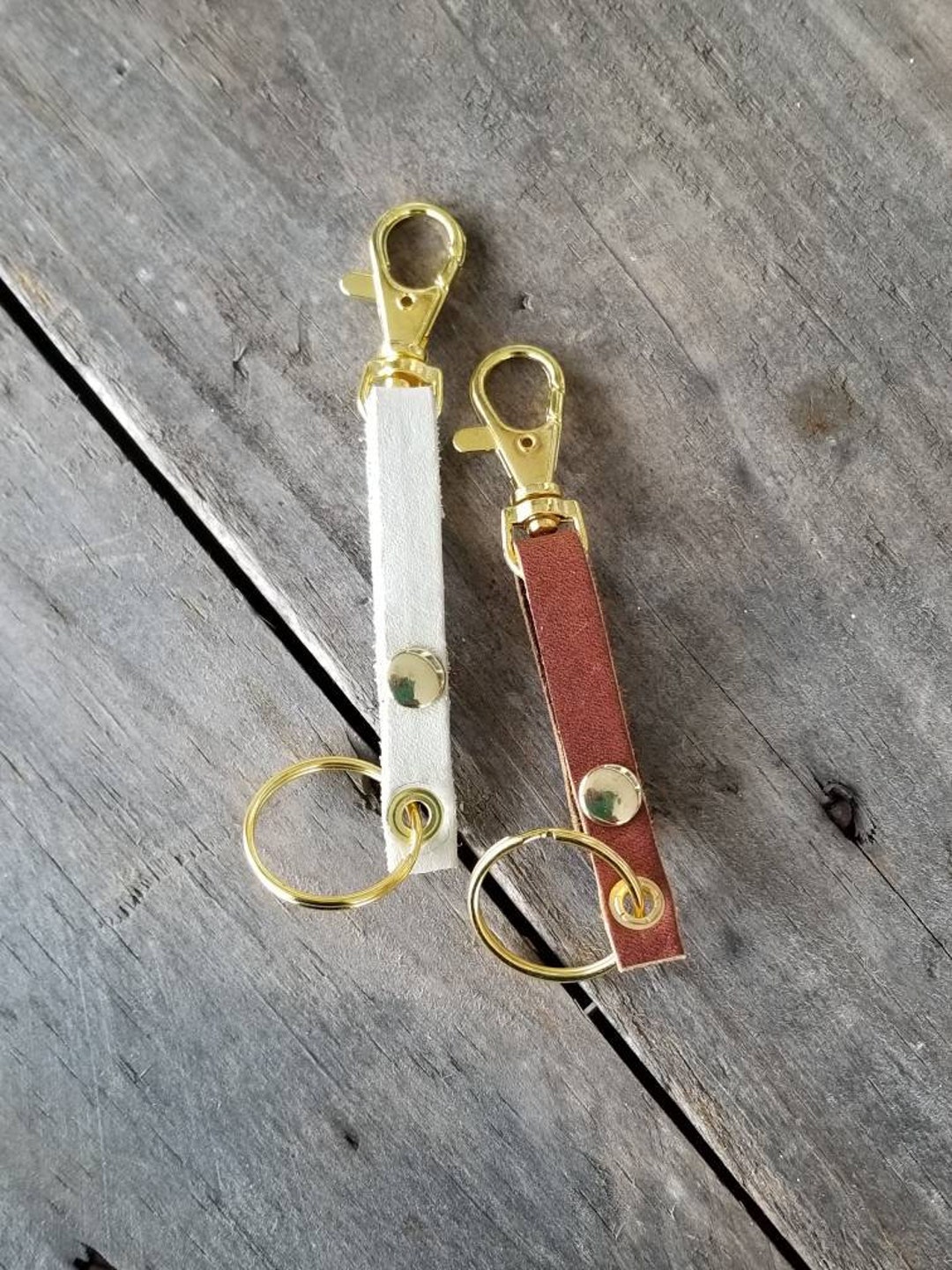 Minimalist Leather Keychain / Lobster Clasp Keychain - Etsy