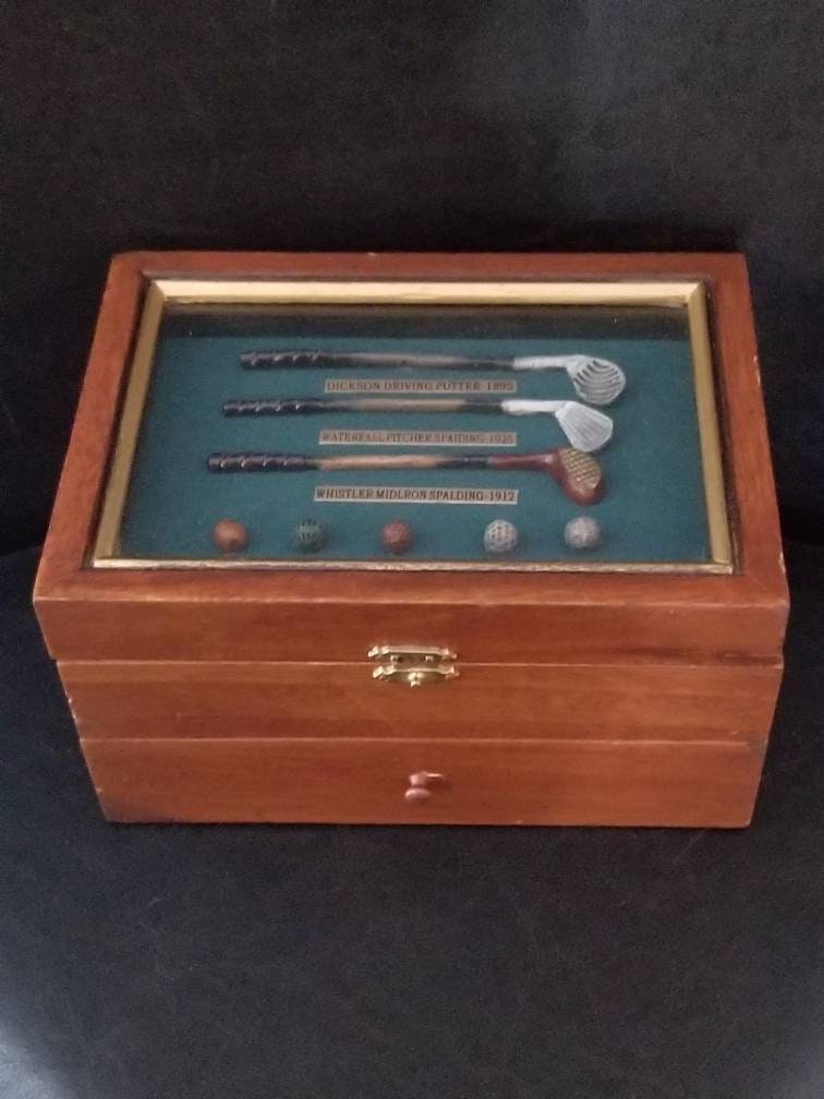Vintage Golf Jewelry Box / Wood storage / Golf Club Jewlery Box / Golf ...