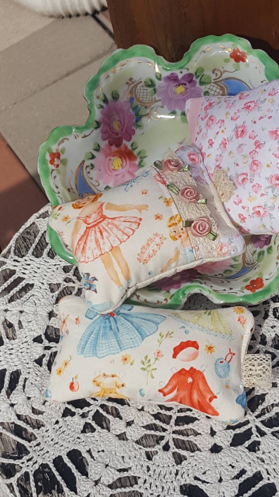Shabby Chic Pillow / Bowl Fillers / Paper Dolls / Mini Pillows / Baby ...