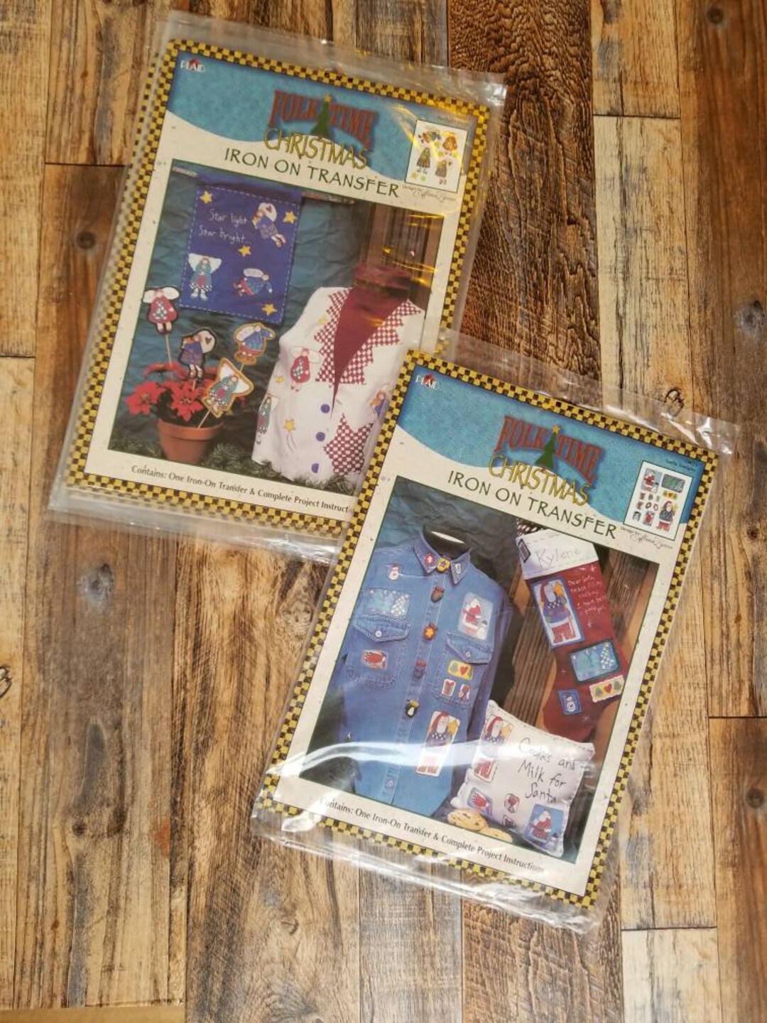 Christmas Iron on Transfers / 1997 Plaid Enterprises Folk Time Holiday ...