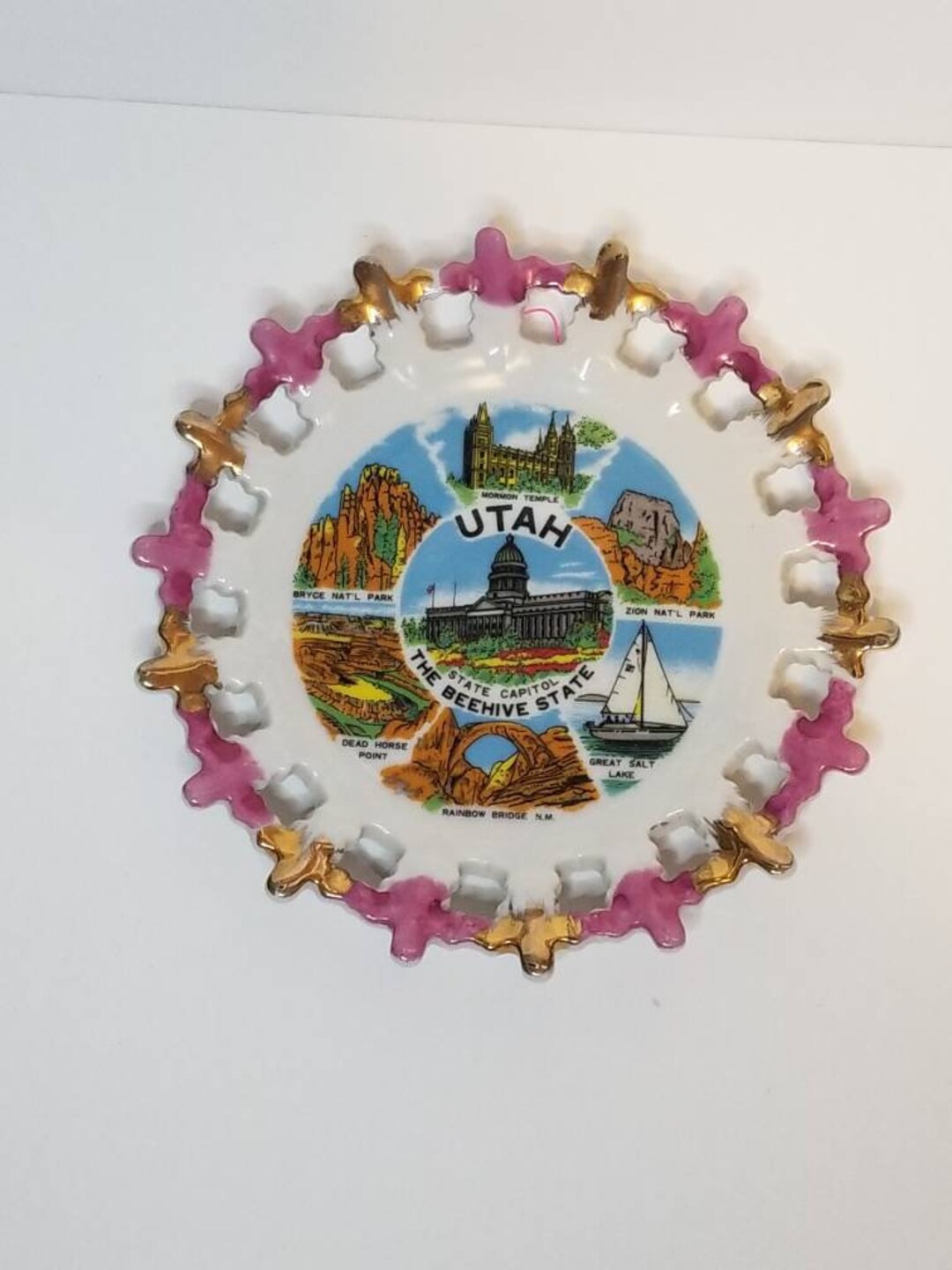Vintage UTAH Souvenir Plate / the Beehive State Capital Plate - Etsy