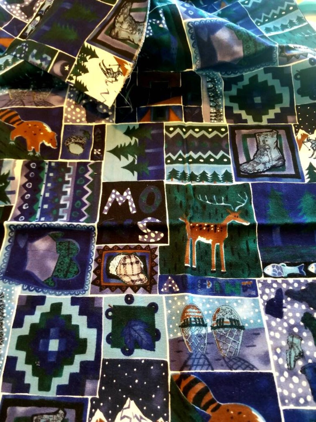 Alexander Henry Fabrics 1994 / Let It Snow Nicole Deleon / Navy or Deep Red - Etsy