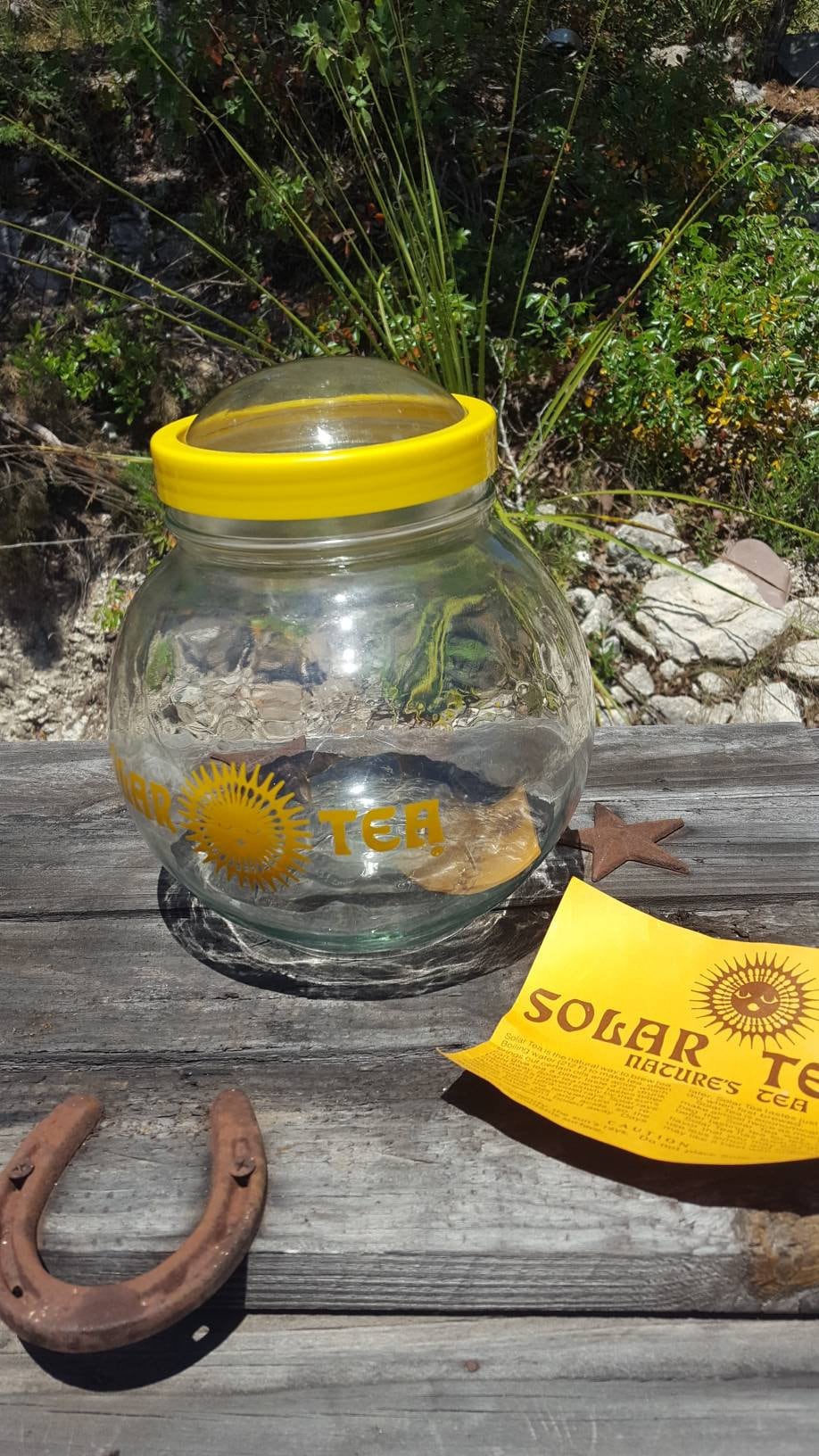 Vintage Solar Tea Bubble Jar / Kitchen Decor / Yellow / Retro Container ...