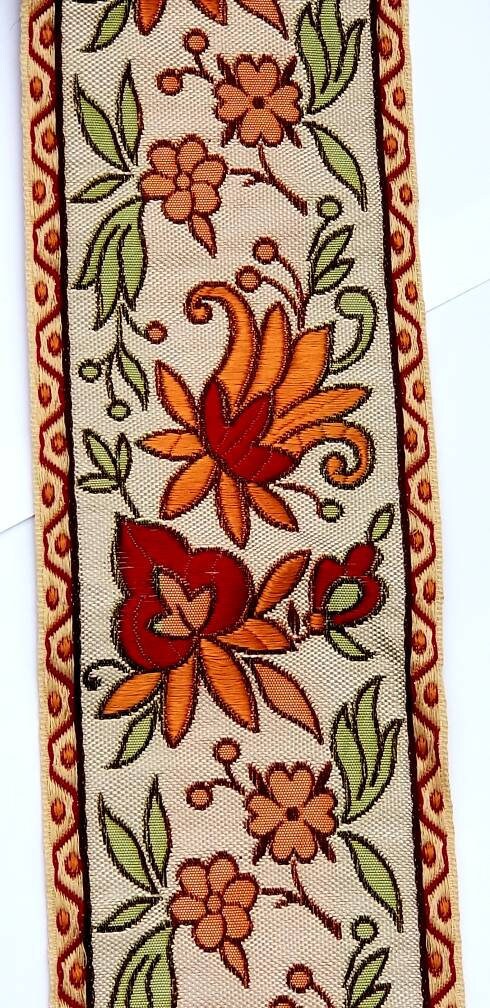 Renaissance Ribbon / French Jacquard Ribbon / Bohemian Brocade ...
