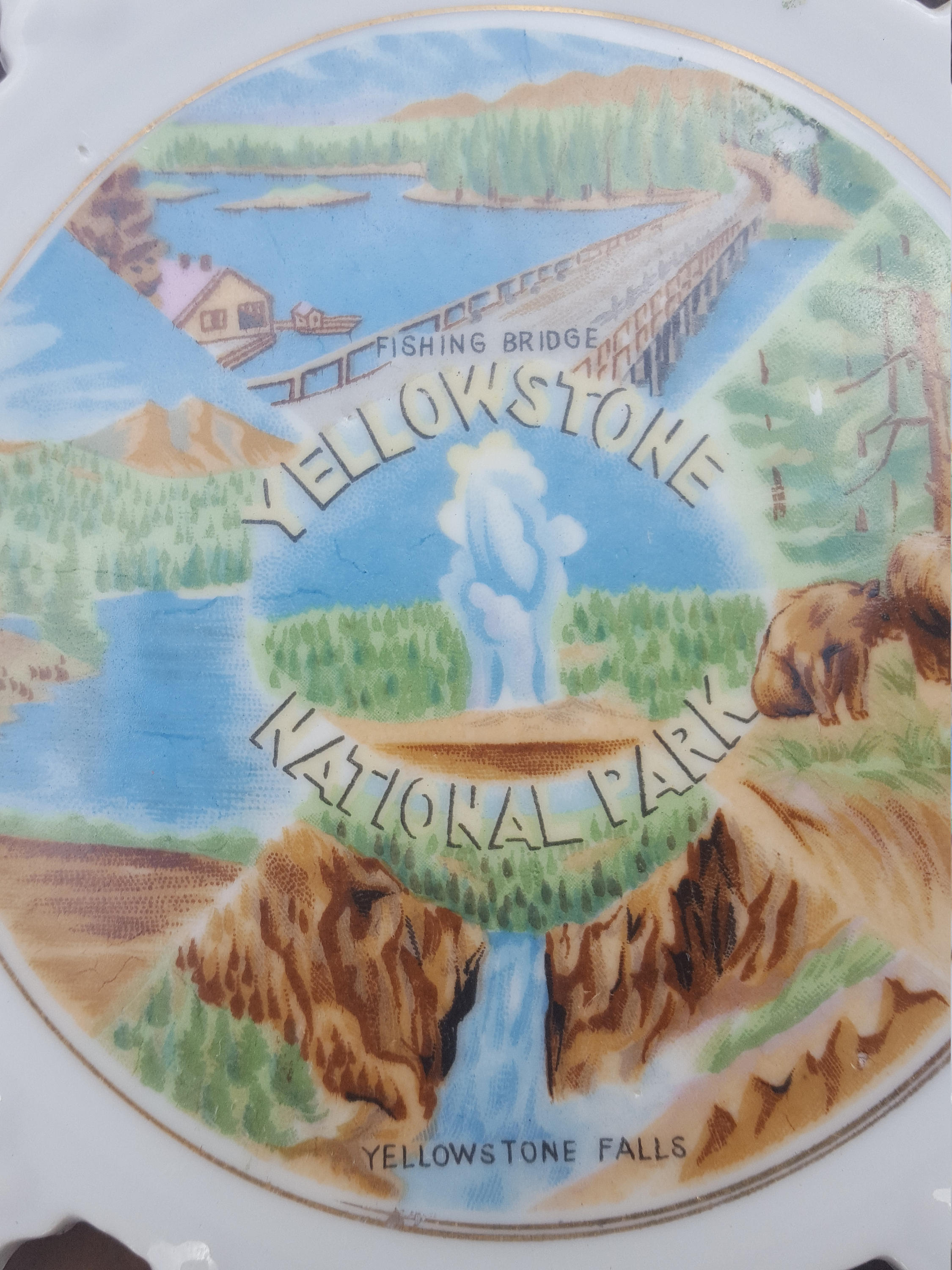Yellowstone National Park Souvenir Plate, Vintage Souvenir, Yellowstone ...