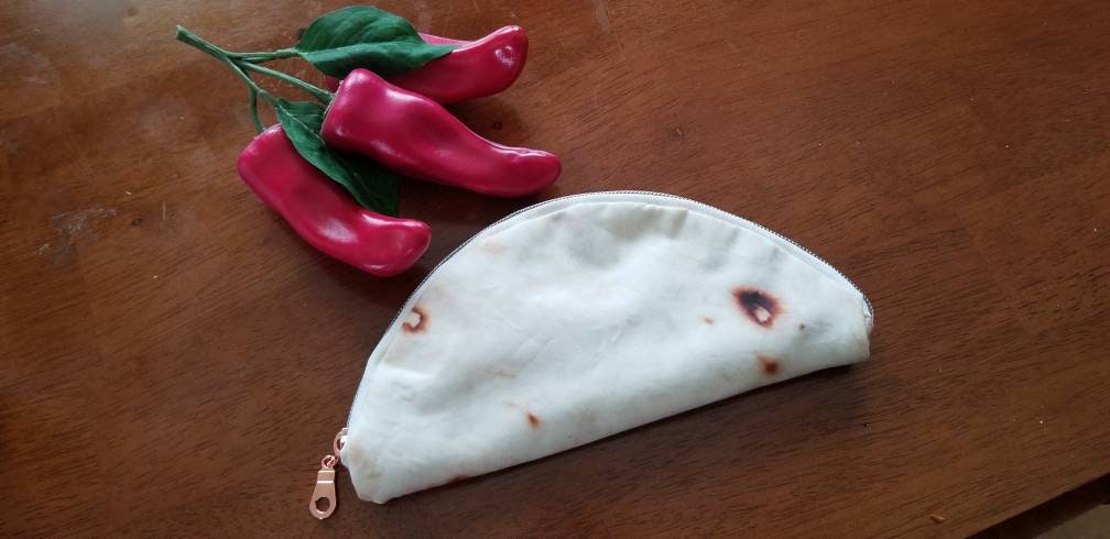 Padded Taco Bag / Taco Pouch / Zippered Pencil Bag / Taco Gift Bag ...