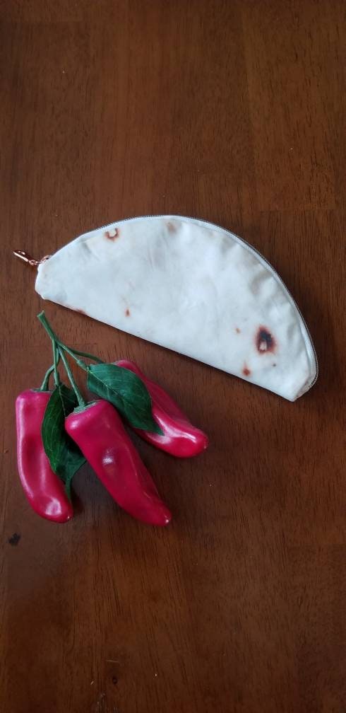 Padded Taco Bag / Taco Pouch / Zippered Pencil Bag / Taco Gift Bag ...