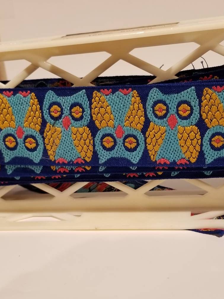 Vintage Owl Ribbon / Craft Supplies / Owl Embellishments / 2 inch ...