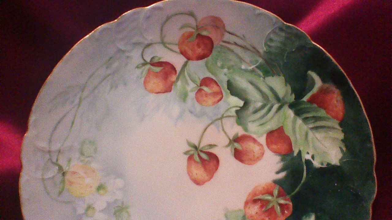 Strawberry Vine Hand painted Signed Bavarian R C Tilly Plate