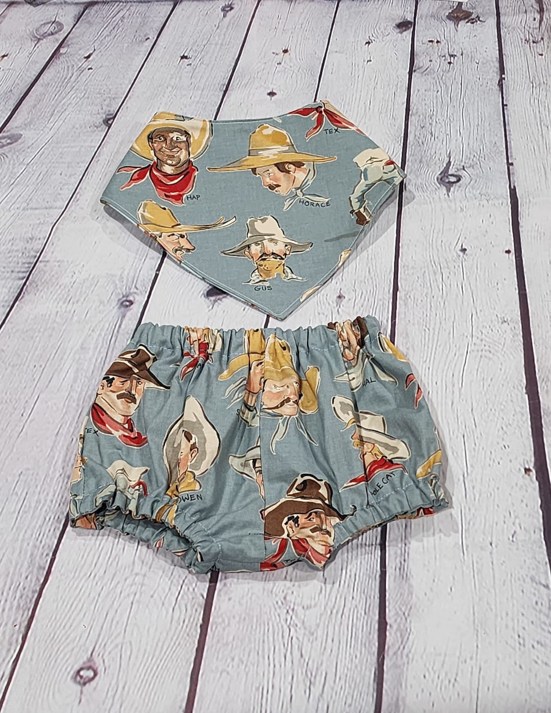 Little Cowboy Buckaroo Diaper Cover and Bib Set / Rodeo Nappy Cover ...