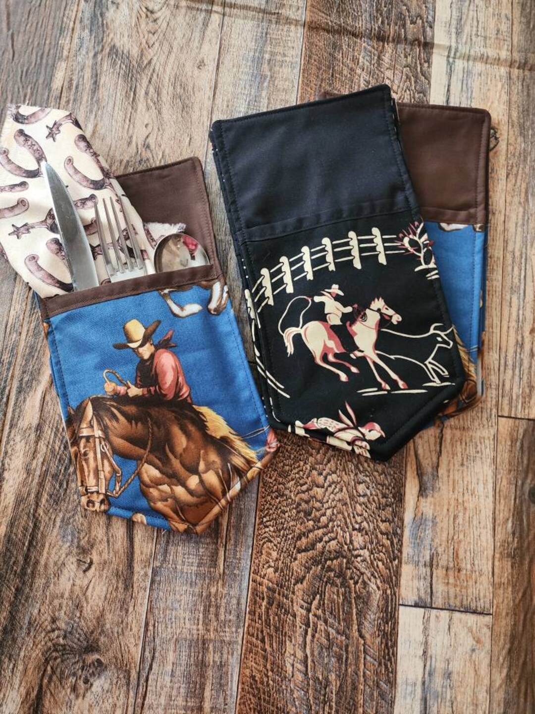 Western Cutlery Pockets / Cowboy Place Setting / Cutlery Pouch ...
