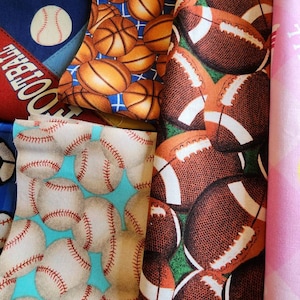 Sports Fabric Bundle / Baseball / Football / Soccer/ Basketball - Etsy