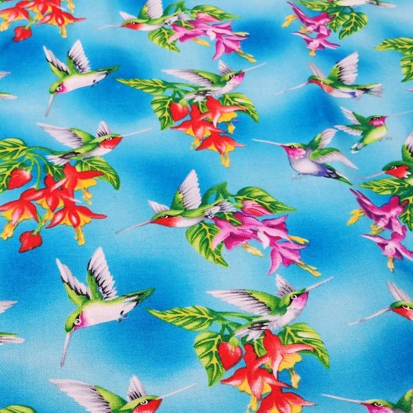Hummingbird Fabric - Etsy