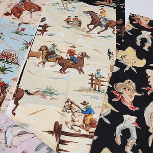 Cowboy Theme Fabric Bundle / Western Fabric / Cowgirl Pin up Fabric ...