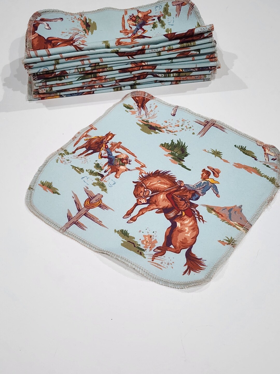 15 Count Cowboy Baby Wipes / Reusable Cloth Wipes - Etsy