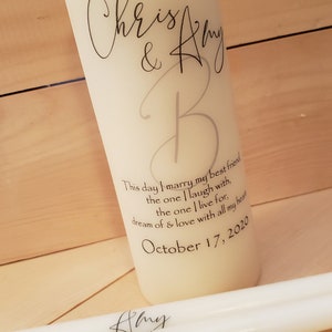 Unity Candle Set Personalized Unity Candle Wedding Candle Custom Candle ...