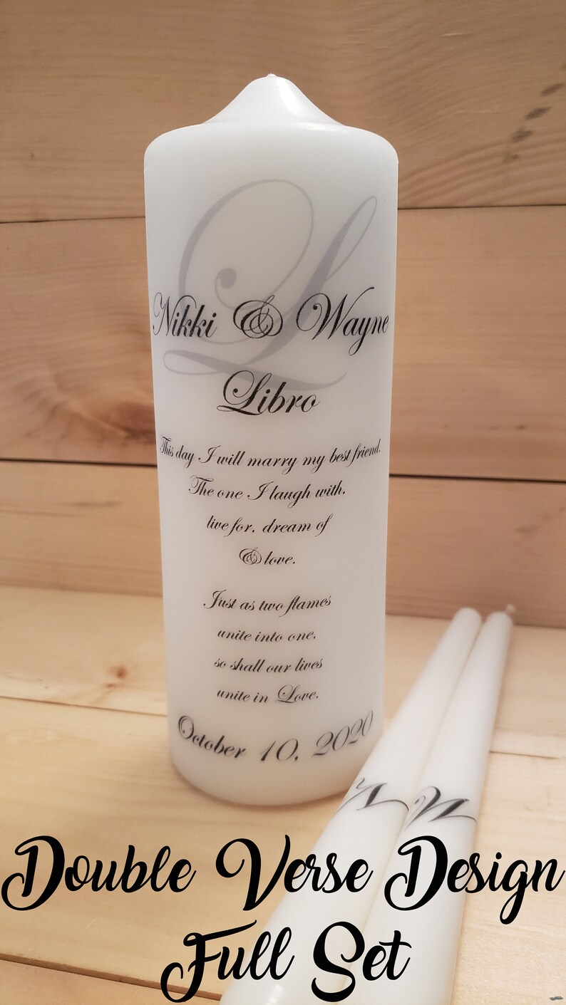 Unity Candle Set Personalized Unity Candle Wedding Candle - Etsy