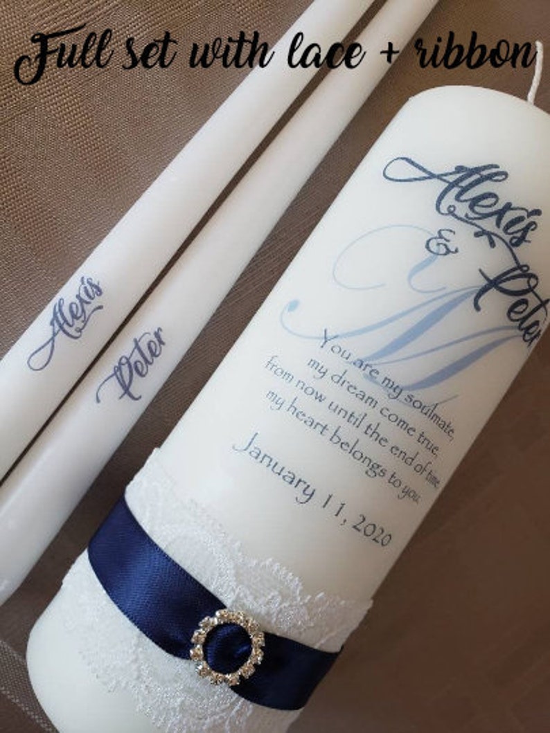 Unity Candle Set Personalized Unity Candle Wedding Candle - Etsy