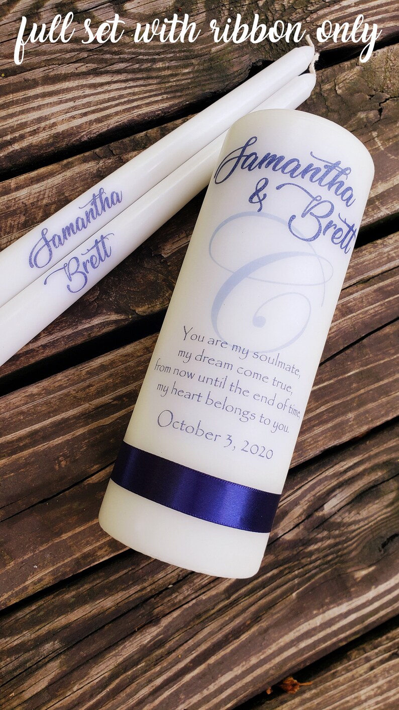Unity Candle Set Personalized Unity Candle Wedding Candle - Etsy