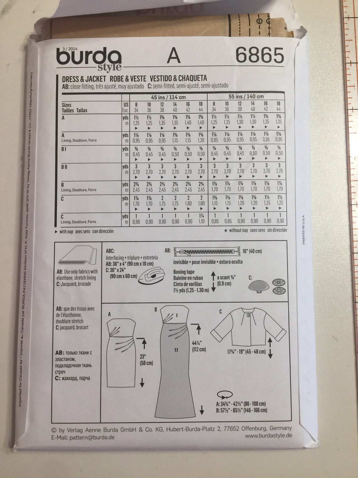 BURDA Style 6865 Misses Special Occasion Dress With Jacket. | Etsy