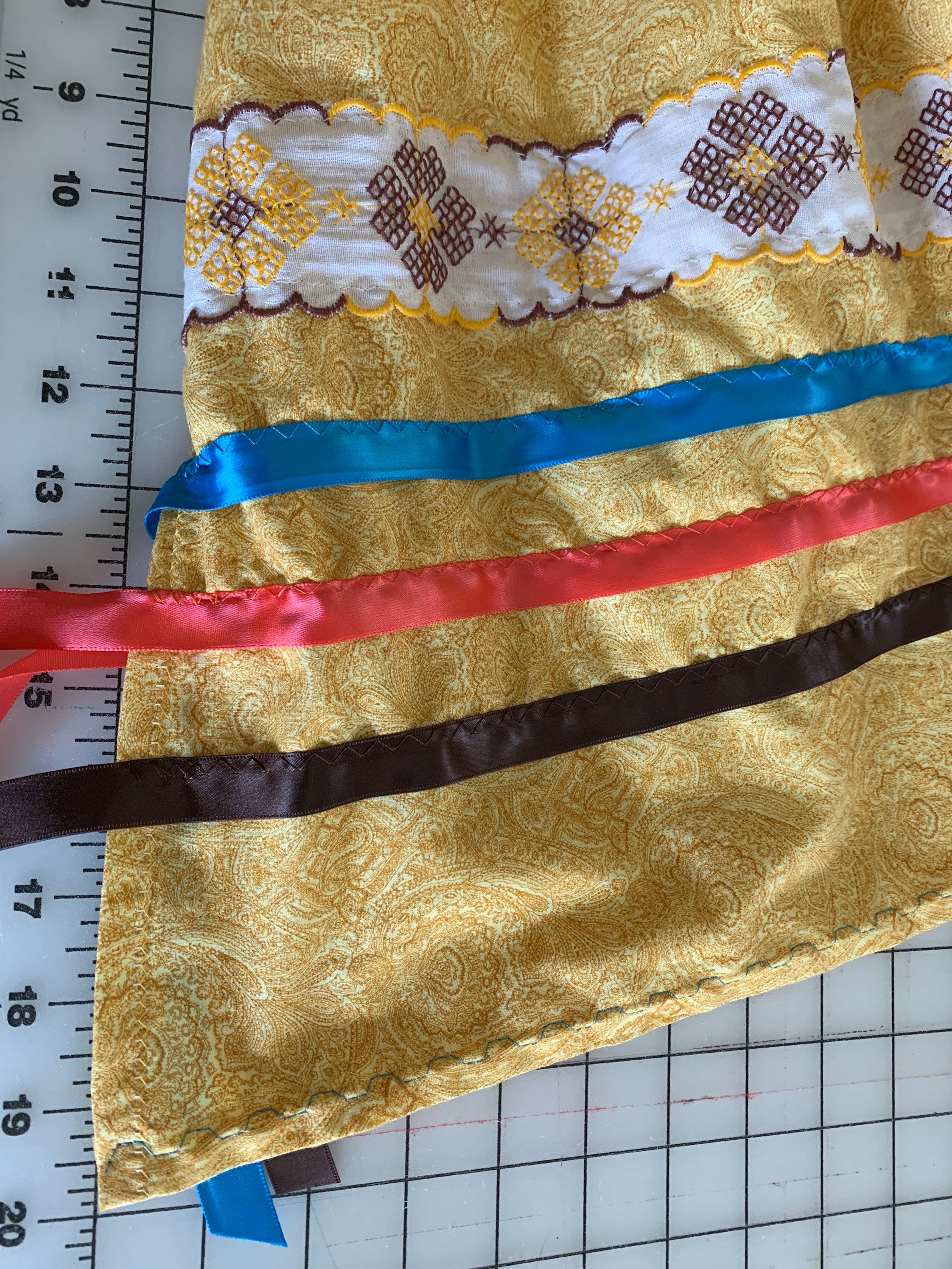 Girls Tribal Pow Wow RIBBON SKIRT Vintage Floral Trim or - Etsy